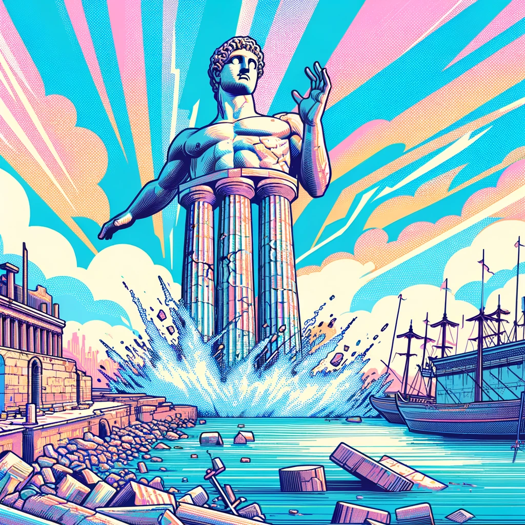 Explica por qué el Coloso de Rodas, una de las siete maravillas del ...