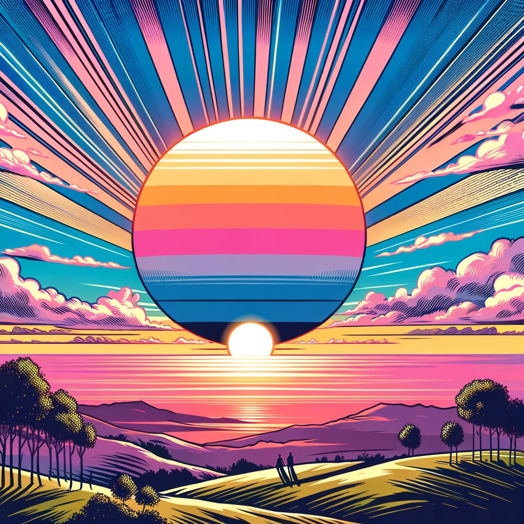 Explica por qué el sol parece más grande en el horizonte.