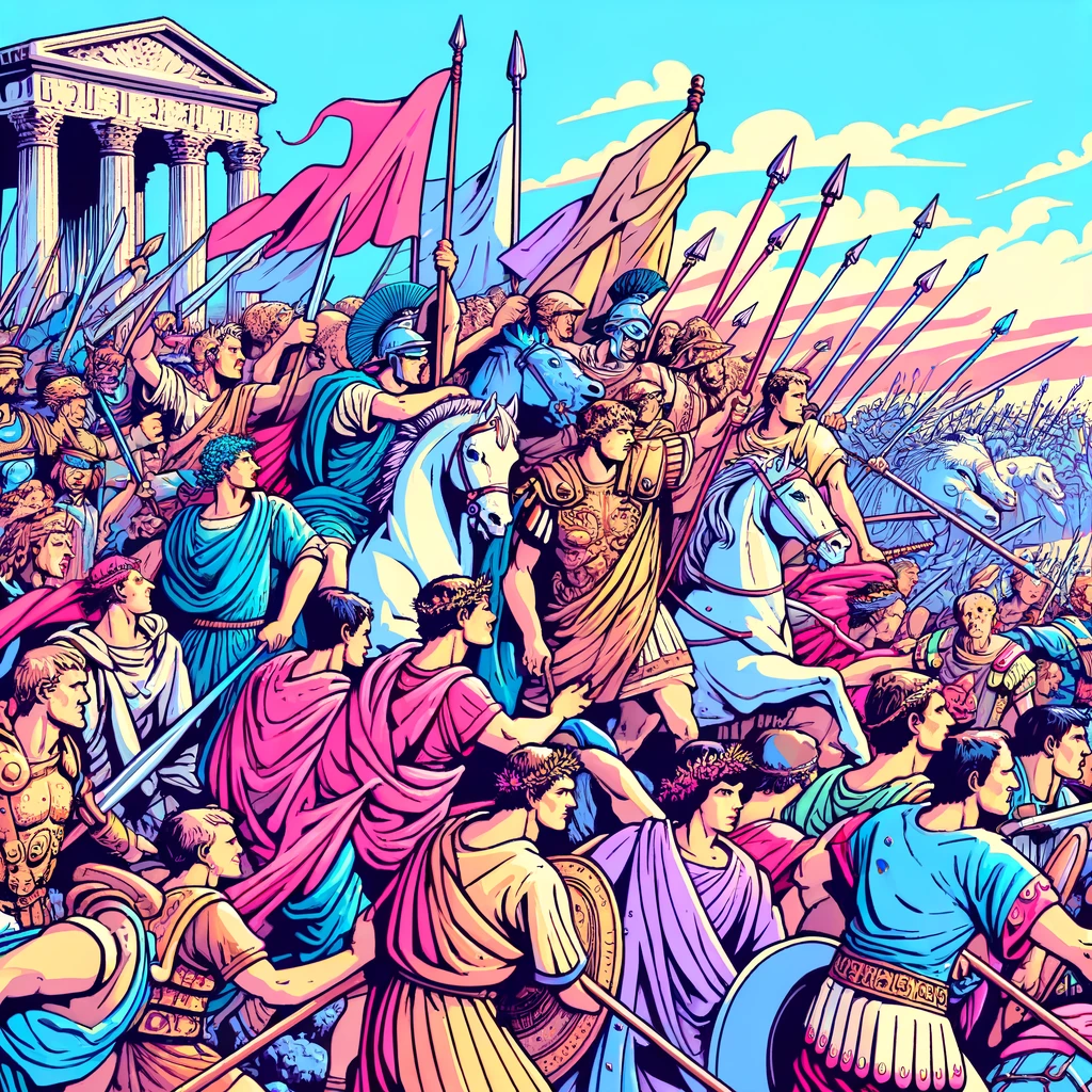 Explica por qué Julio César decidió cruzar el Rubicón, desencadenando ...