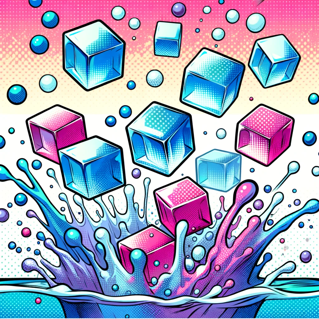 Explica por qué los cubitos de hielo flotan en el agua.